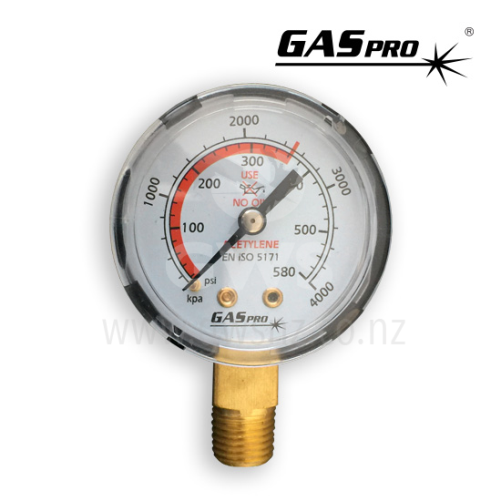 GASpro Gauge 4000 KPA / 580PSI Acetylene | Global Welding Supplies